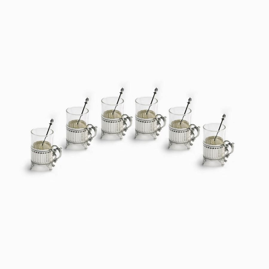 European Design Glasses with Spoons Set of 6 - Melange Gift